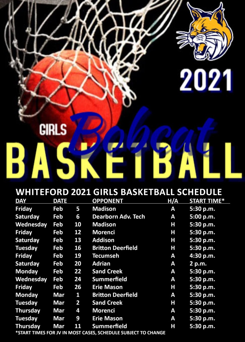 Whiteford girls have new faces on its 2021 basketball schedule ...