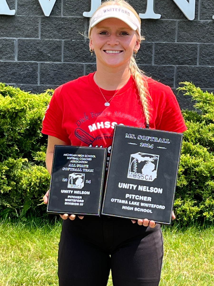 Nelson collects Miss Softball award at state all-star game – WHITEFORD ...