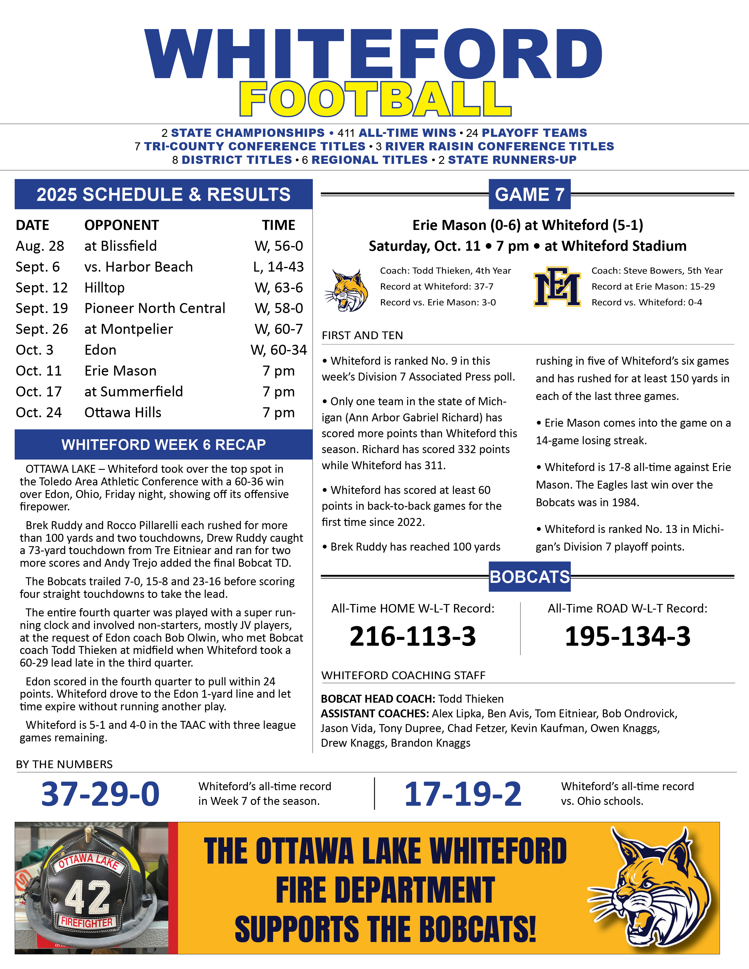 Whiteford hosts Erie Mason in Saturday night contest – WHITEFORD BOBCAT ...